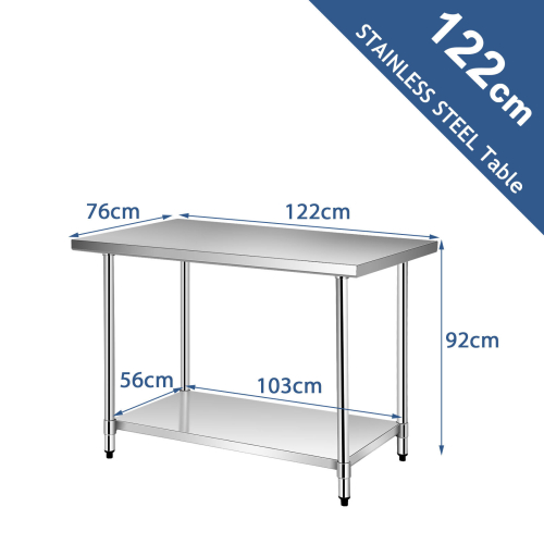 Stainless Steel Kitchen Prep Table Rolling Work Table Commercial ...