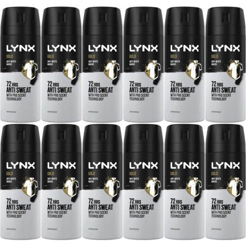 12 x Lynx Gold Antiperspirant Deodorant Spray, 150ml on OnBuy