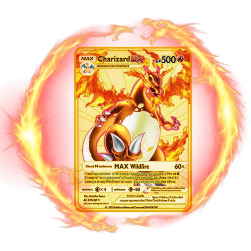 Charizard Vmax Metal Card - 4pcs Ultra Rare Cards Metal Card V Card ...