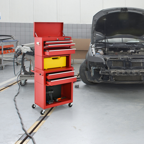 Rolling Tool Chest Lockable Tool Cabinet Combo with Wheels & Drawers ...