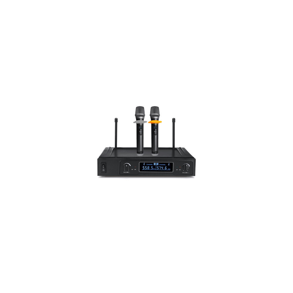 100db 500-599Mhz UHF Dual Channels Wireless Microphone Karaoke UHF Mic ...