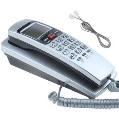 Mini Wall Telephone Dual Caller ID DTMF/FSK Home Office Hotel Incoming ...