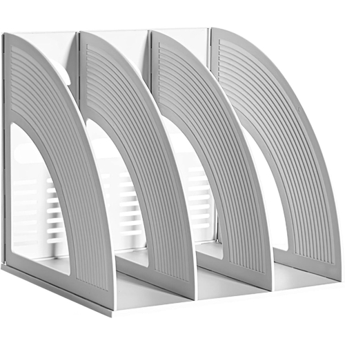 Magazine File Holder Folder Storage Desktop 3 Compartment Standing ...