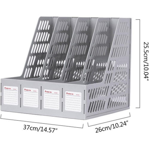 Desk Organizers File Holder With 4 Vertical Compartments Office File ...