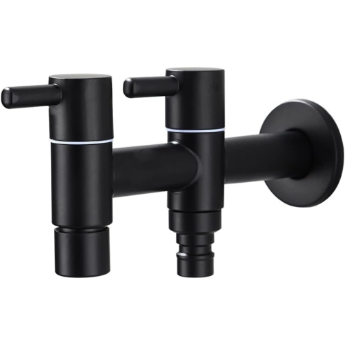 Wall Mounted Washing Machine Taps Balcony Mop Sink Faucet, Brass Double ...