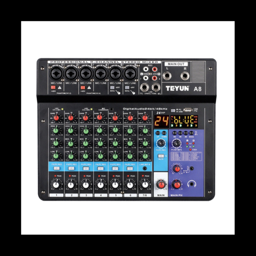 A8 Portable Mixer Sound Card 8-Channel Mixing Console EU Plug on OnBuy