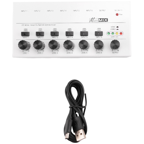6 Channels Audio Mixer Mini Stereo Mixer,White on OnBuy