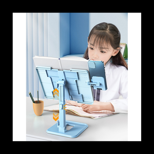 Book Bracket Adjustable Simple Bookshelf Desktop Reading Frame,White on ...