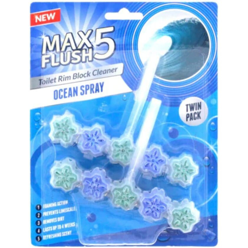 Max Flush 5 Ocean Spray Toilet Rim Block Cleaner (Twin Pack) on OnBuy