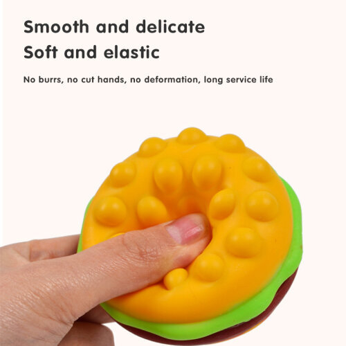 Funny Burger Stress Ball 3D Squishy Hamburger Fidget Toys Silicone ...