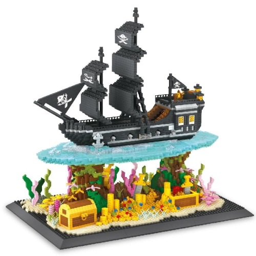 Pirates Ship Building Blocks Set-Micro Mini Bricks Kit Toy, MOC Model ...