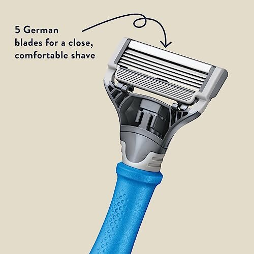 Razors for Men - Men's Razor Set with Indigo Blue Handle, 13 Razor ...