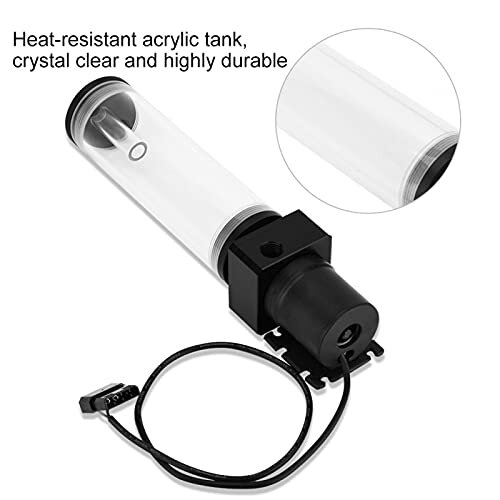 G1/4 160MM Acrylic Cylinder Computer Water Tank 12V 19W CPU Water ...