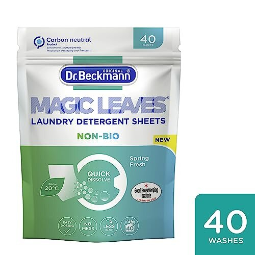 Dr. Beckmann MAGIC LEAVES NON-BIO Laundry Detergent Sheets (Model 2004 ...