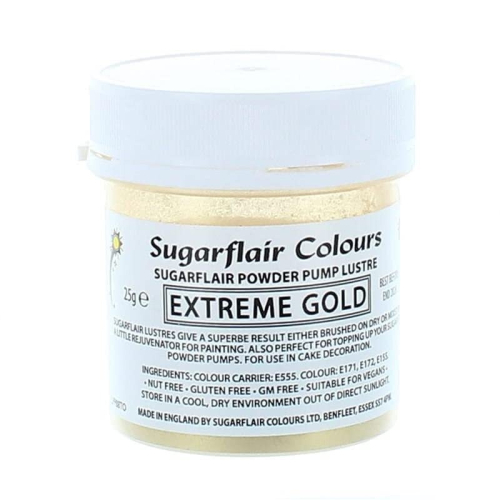 Edible Power Pump Lustre - Extreme Gold - Food Colouring Powder, Edible ...