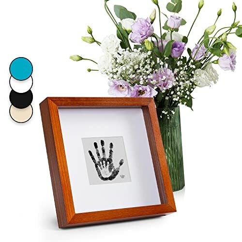 - Solid Wood Box Frame - Rustic Brown - 9x9 inch (23x23cm) Photo Frame ...