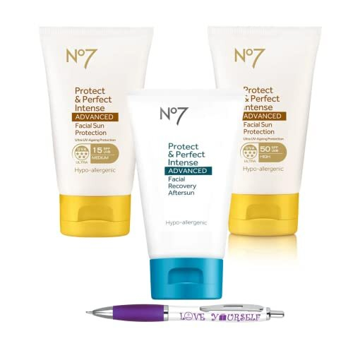 No7 Protect & Perfect Intense Advance Face Sunscreen SPF 50+ & Sun Cream SPF 15 with Recovery ...