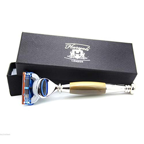 5 Edge Cartridge Razor With Horn And Steel Handle Beard And Mustache ...