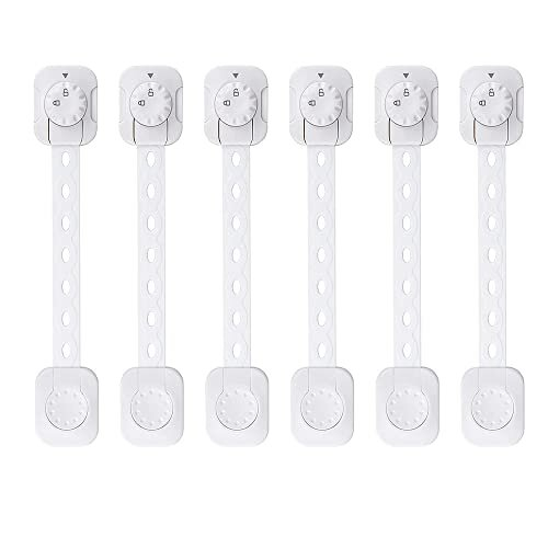 6Pcak Adjustable Child Safety Locks, Baby Proofing Cabinet Locks ...