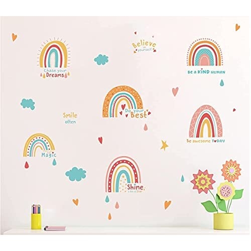 Rainbow Wall Stickers,Large Rainbow Window Decal,Colorful Rainbow ...