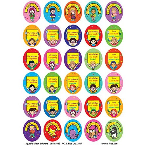 C.S. Kids EYFS Squeaky Clean Stickers - Round Stickers, Teacher ...