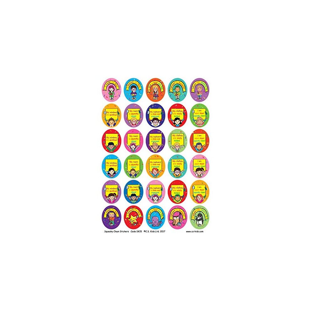 C.S. Kids EYFS Squeaky Clean Stickers - Round Stickers, Teacher ...