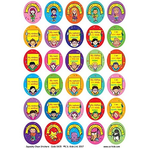 C.S. Kids EYFS Squeaky Clean Stickers - Round Stickers, Teacher ...