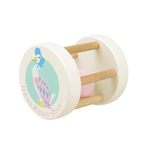 Wooden Roller Rattle with Jemima Puddleduck, Sensory Toys - Wooden ...