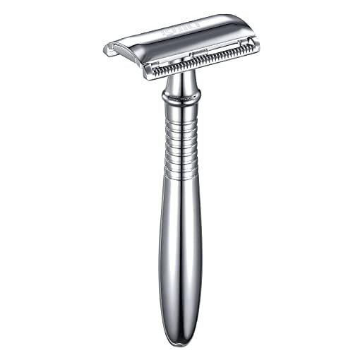 Double Edge Safety Razor Rust-Proof Reusable Manual Long Handle Wet ...
