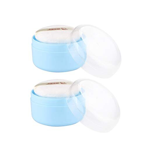 Talcum Powder Puff Box Empty Body Powder Container with Puffs and ...