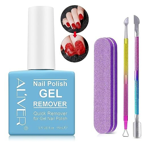 Gel Nail Polish Remover 15ML with Cuticle Pusher and Nail Polish ...