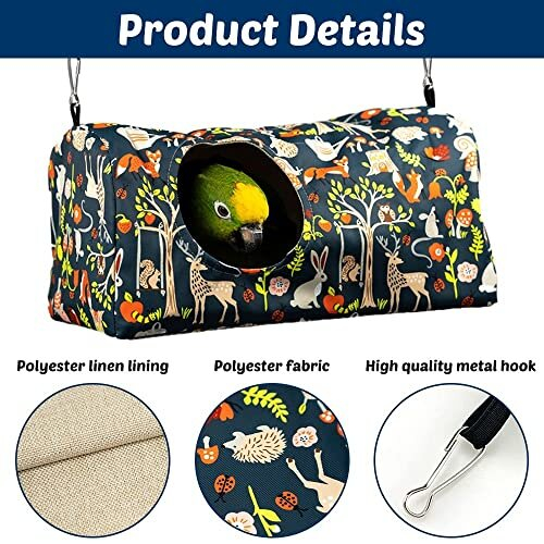 Bird Nest Bed, Breathable Cockatiel Snuggle Hanging Hut, Summer Parrot ...
