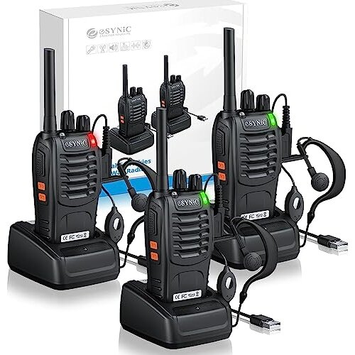 Walkie talkie Adults,eSynic 3pcs Wireless Walkie Talkies VOX 2 Way ...