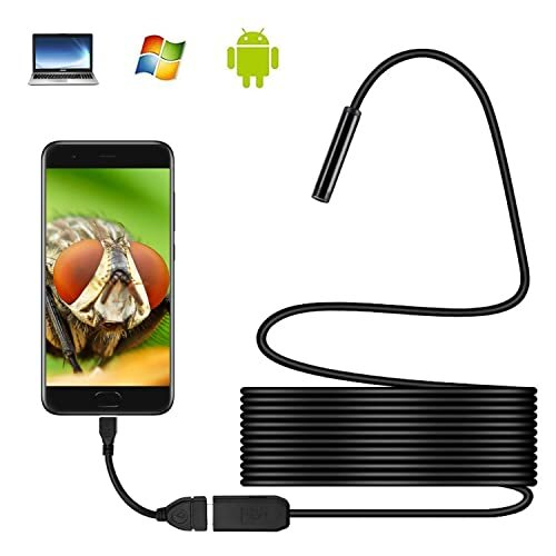 USB Endoscope,Inspection Camera Borescope HD 2 MP CMOS 2 in 1Waterproof ...