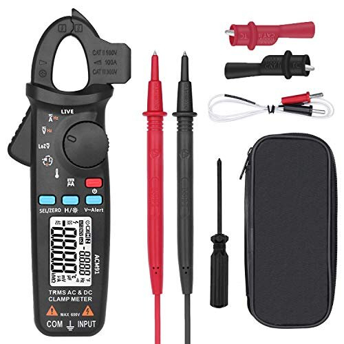Clamp Meter, 6000 Counts Auto-Range Multimeter, AC-DC Current Digital ...