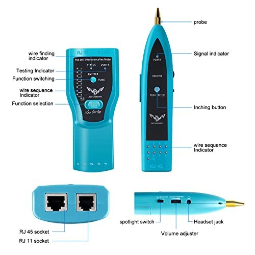 9 in 1 Network Cable Tracker POE Tester, POE Voltage Wire Tracker ...