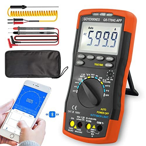 Digital Multimeter GR-770HC-APP TRMS 6000Counts AC DC Amp Meter Non ...