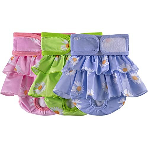 Washable Dog Nappies, 3 Pack Super Absorbent Dog Period Pants Dog ...