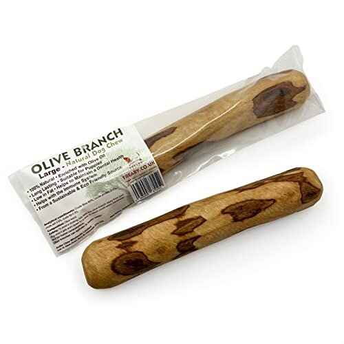 Olive Wood Dog Chew (161-260g, 18cm) - Natural Olive Branch Chew Sticks ...