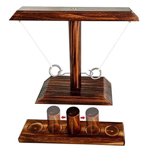 Ring Toss Game, Wooden Table Top Hook Ring Toss Game Children, Premium ...