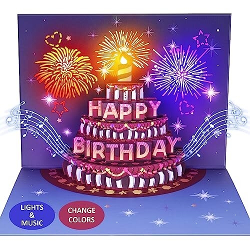 Birthday Cards, LIGHTS & SOUND Pop up Happy Birthday Card Birthday ...