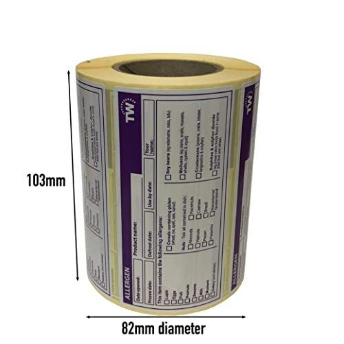 Allergen Labels 500pc Roll of Food Allergen Stickers - Easy Peel May ...