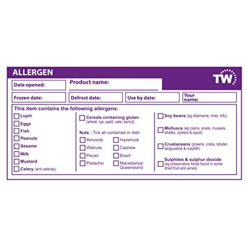 Allergen Labels 500pc Roll of Food Allergen Stickers - Easy Peel May ...