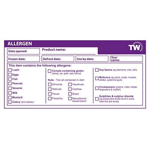 Allergen Labels 500pc Roll of Food Allergen Stickers - Easy Peel May ...