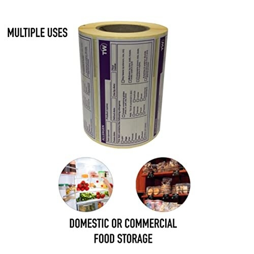 Allergen Labels 500pc Roll of Food Allergen Stickers - Easy Peel May ...
