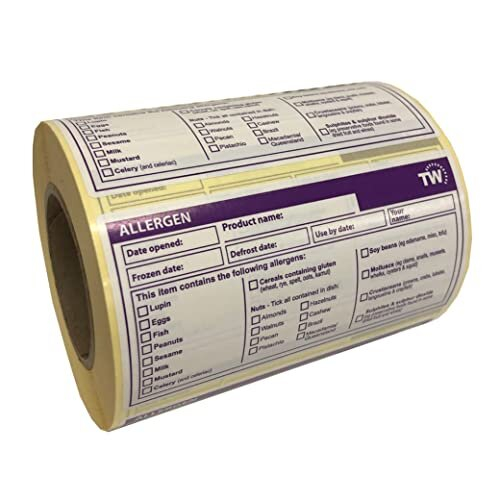 Allergen Labels 500pc Roll of Food Allergen Stickers - Easy Peel May ...