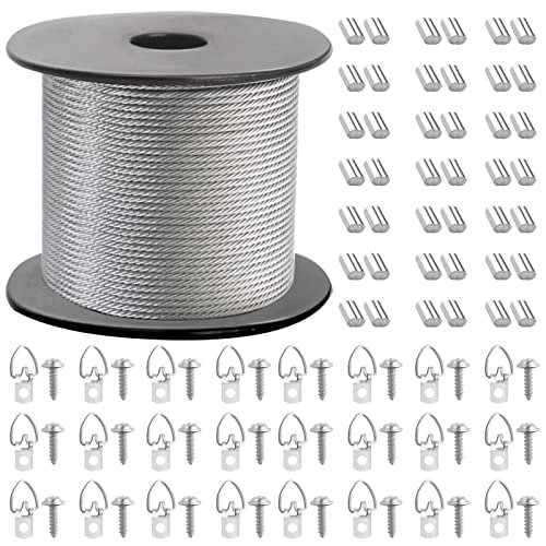 Picture Hanging Wire Kit Braided Stainless Steel Wire Spool 1.5 mm x ...