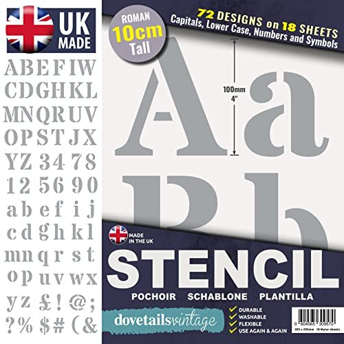 Large Alphabet Stencil Set - 72 Designs - Letters in Upper and Lower ...