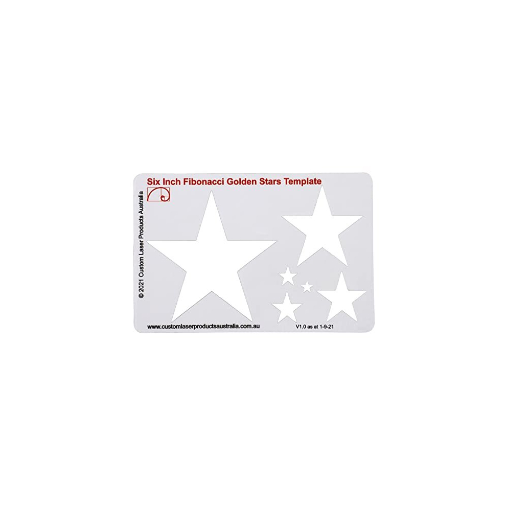 6 inch Clear Plastic Fibonacci Golden Ratio Stars Drawing Template ...