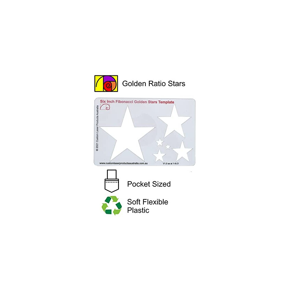 6 inch Clear Plastic Fibonacci Golden Ratio Stars Drawing Template ...